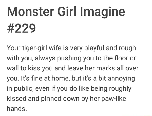 Monster Girl Imagine #229 Your tiger-girl wife is very playful and ...
