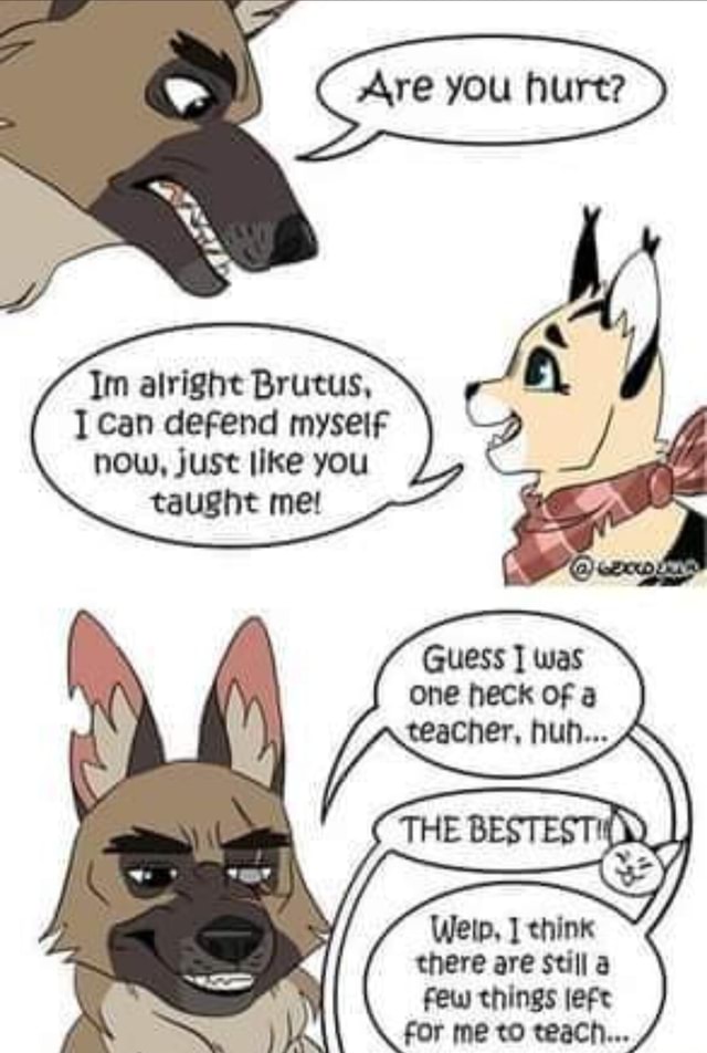 Im alright Brutus, Can defend myseif now, just [ike you taught me ...