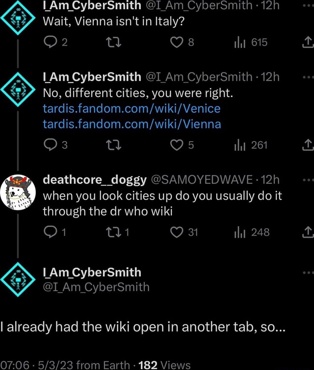 XX Wait, Vienna isn't LAmCyberSmith in Italy? Am_CyberSmith 615 261 LAm ...
