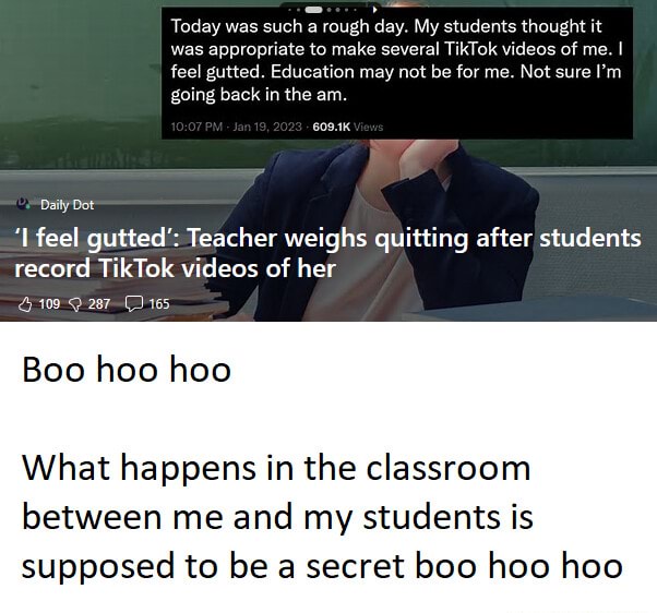 Today was such a rough day. My students thought it was appropriate to ...