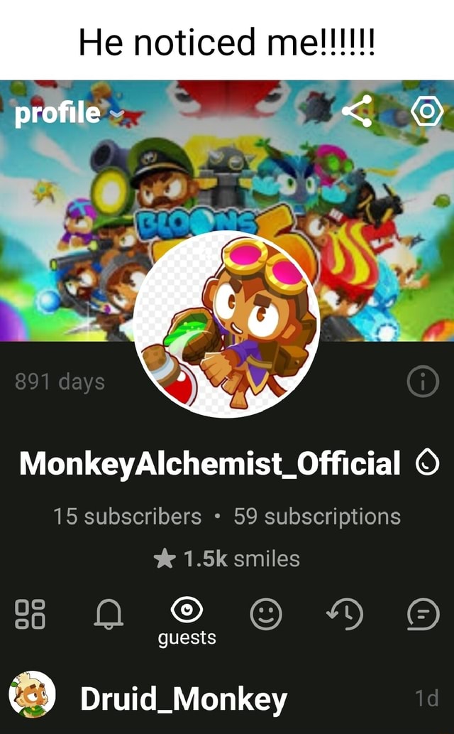 Noticed profile Monkey Alchemist_Otificial 15 subscribers 59 ...