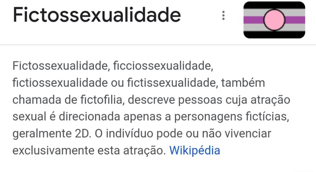 Fictossexualidade Fictossexualidade, ficciossexualidade ...