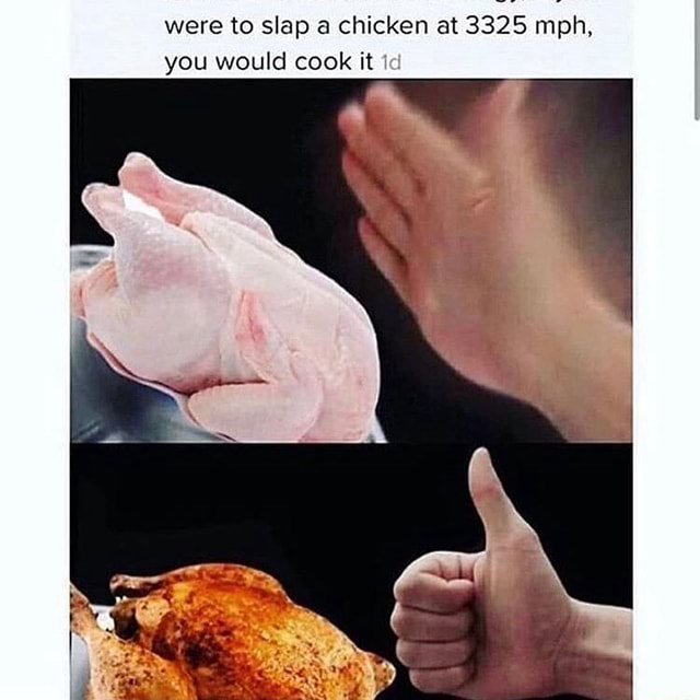 Were to slap a chicken at 3325 mph, you would cook it - iFunny
