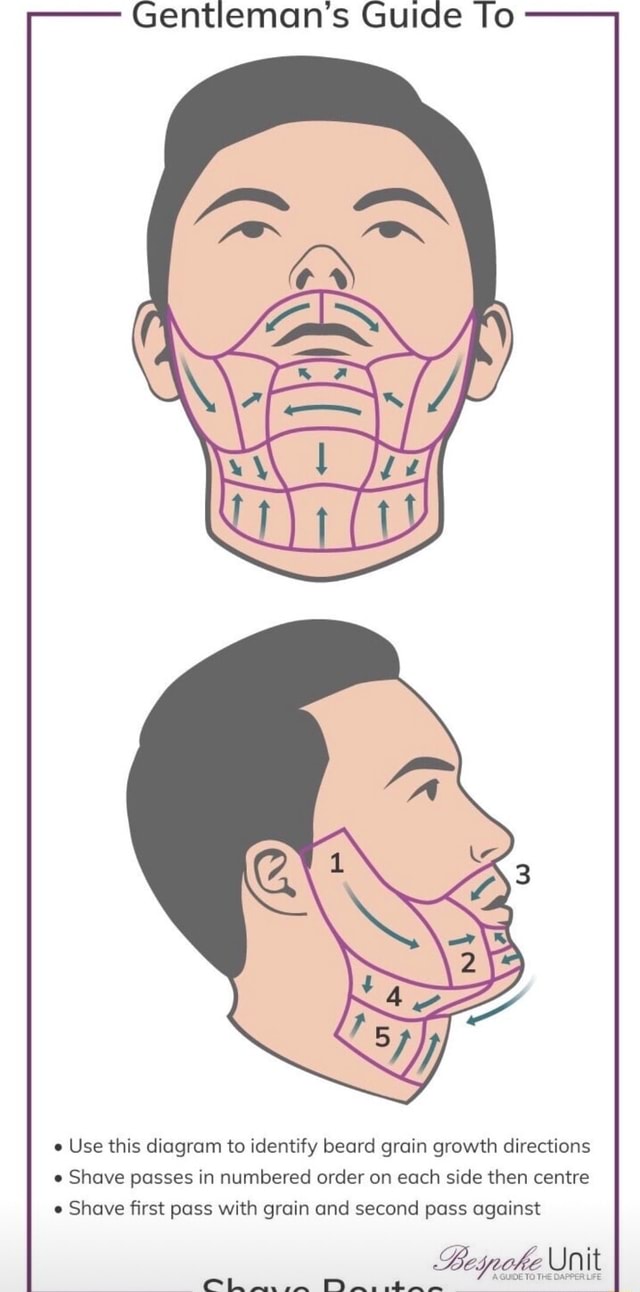 Gentleman's Guide To Use this diagram to identify beard grain growth ...