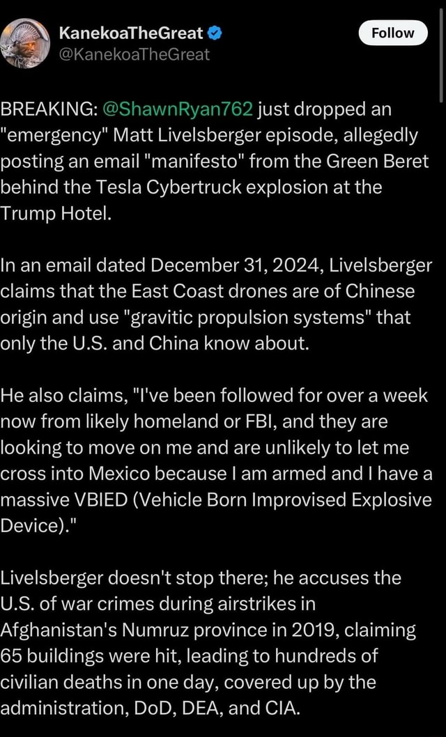 KanekoaTheGreat @ Follow BREAKING: @ShawnRyan762 just dropped an ...