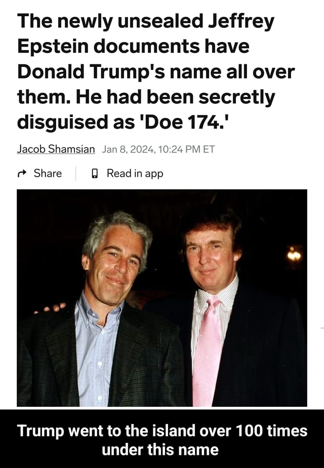 The newly unsealed Jeffrey Epstein documents have Donald Trump's name ...