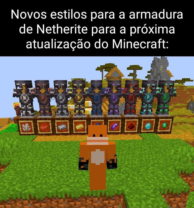 Novos estilos para a armadura de Netherite para a próxima atualização ...