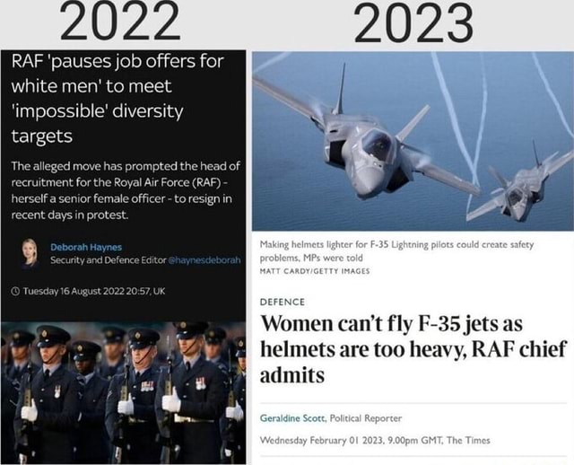 2023 RAF 'pauses job offers for white men' to meet 'impossible ...