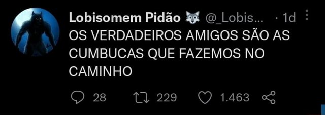 Lobisomem Pidão Lobis.. OS VERDADEIROS AMIGOS SÃO AS CUMBUCAS QUE ...