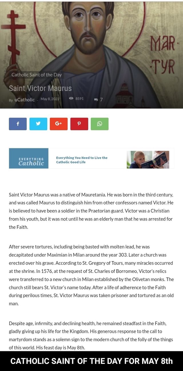 Lic Sair Saint Victor Maurus EVERYTHING Everything You Need to Live the ...