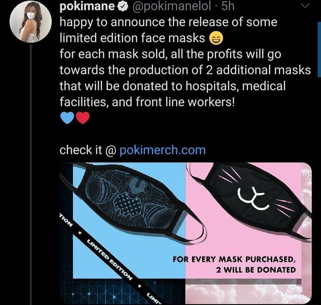 Pokimane @ @pokimanelol happy to announce the release of some limited ...