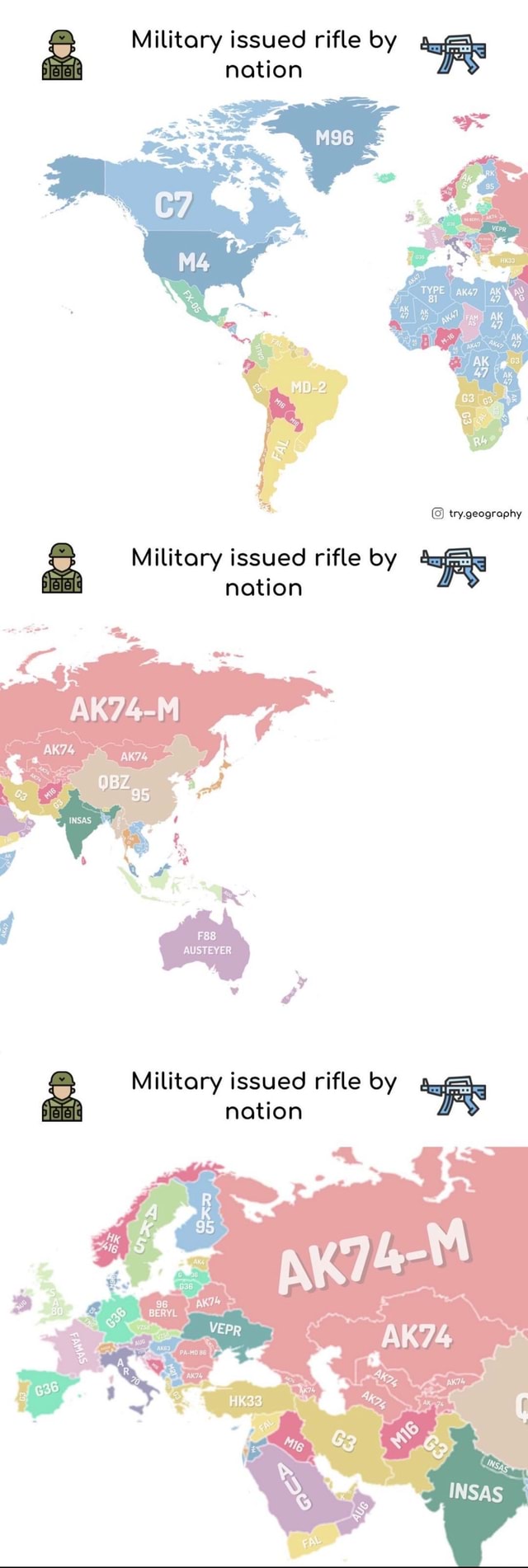 Military issued rifle by nation TYPE } 81 AK AK47 I AN AK AK 47 try ...