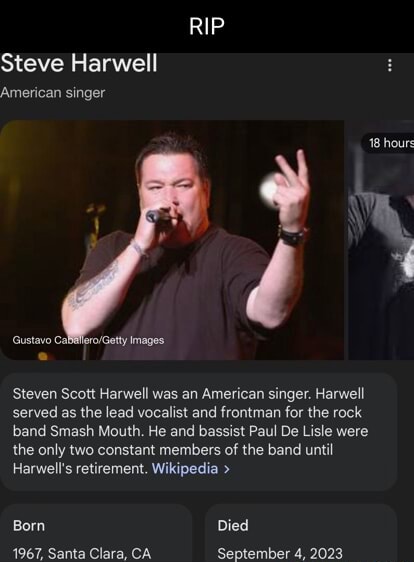 RIP Steve Harwell American singer 18 hour: Gustavo Images Steven Scott ...