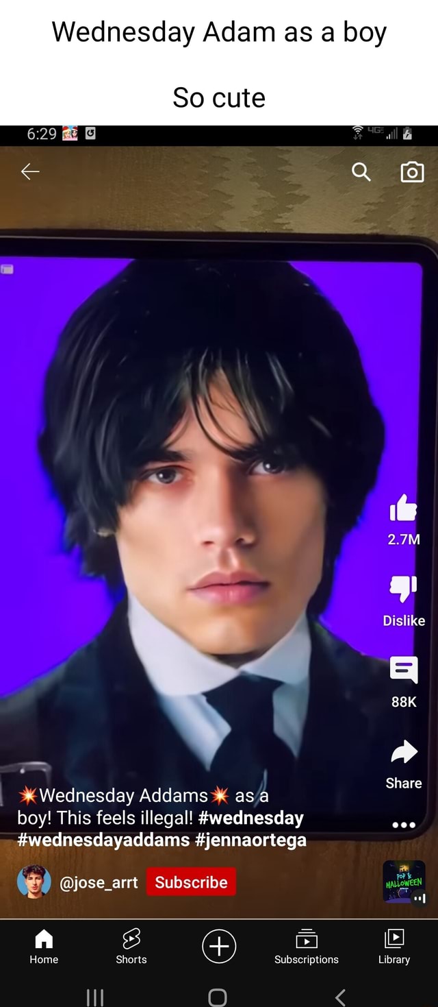 Wednesday Adam as a boy So cute all BE 2.7Mi Dislike Share Wednesday ...