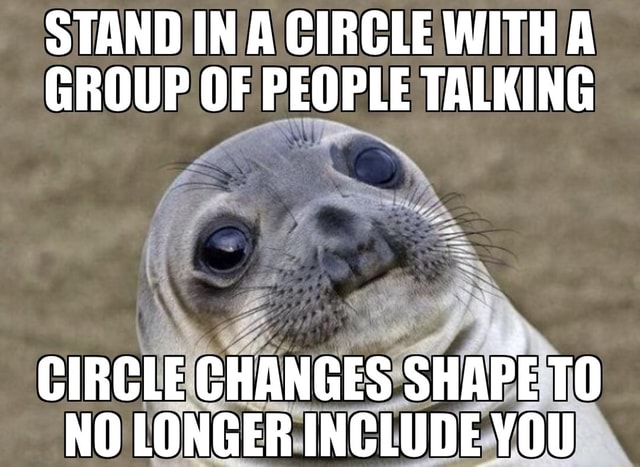 STAND IN A CIRCLE WITHA GROUP OF PEOPLE TALKING CIRCLE CHANGES SHAPE TO ...