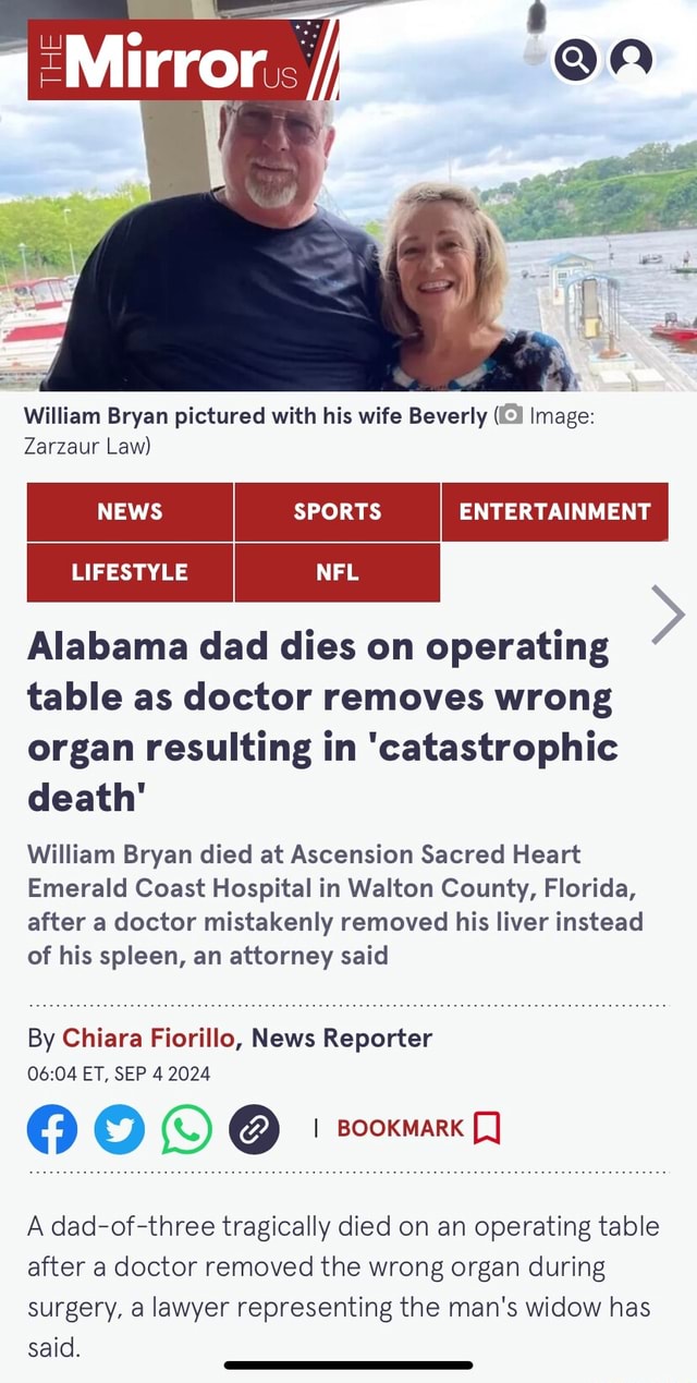 Mirror William Bryan pictured with his wife Beverly Image: Zarzaur Law ...