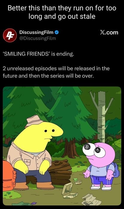 Better this than they run on for too long and go out stale X.com ...