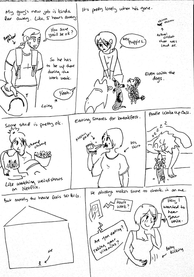 Comics by an Aspie - slice of life - mate's new job - My, quss mew is ...
