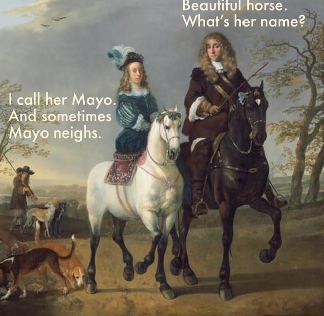 I call her Mayo. sometimes neighs. norse. What's her name? - iFunny