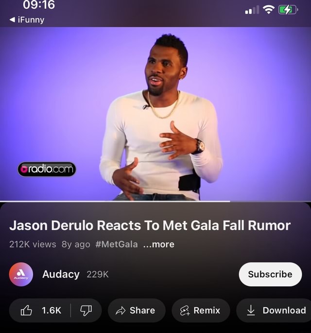 Funny al Jason Derulo Reacts To Met Gala Fall Rumor 212K views ago # ...