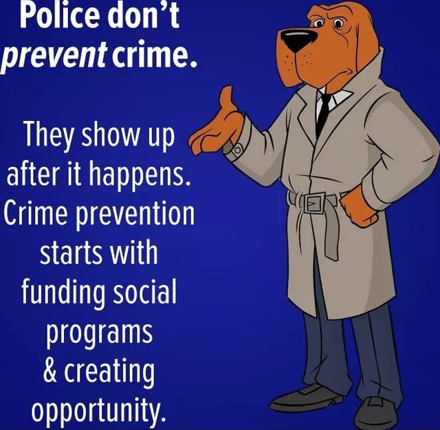 Police don t prevent crime. They show up after it happens. Crime ...