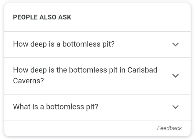 How deep is a bottomless pit? Vv How deep is the bottomless pit in ...