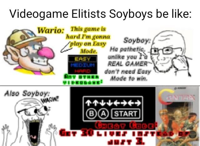 Videogame Wario: Elitists Soyboys be like: This game is Also Soyboy ...