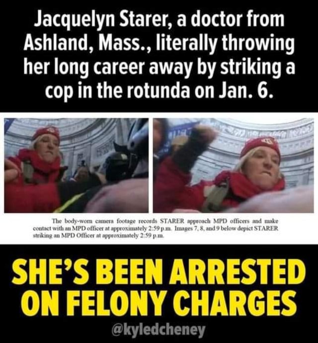 Jacquelyn Starer, a doctor from Ashland, Mass., literally throwing her ...