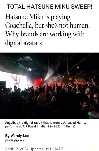 TOTAL HATSUNE MIKU SWEEP! Hatsune Miku is playing Coachella, but she's ...