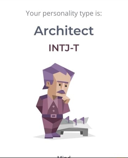 Your personality type is: Architect INTJ-T - iFunny