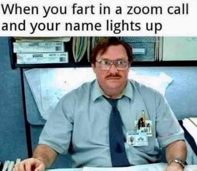 When you fart in a zoom call and your name lights up - iFunny