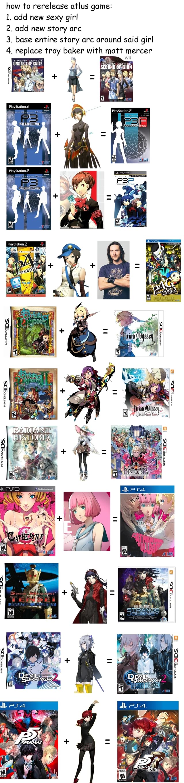 How to rerelease atlus game: 1. add new sexy girl 2. add new story arc ...