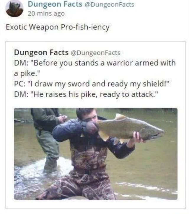 Dungeon Facts @DungeonFacts 20 mins ago Exotic Weapon Pro-fish-iency ...