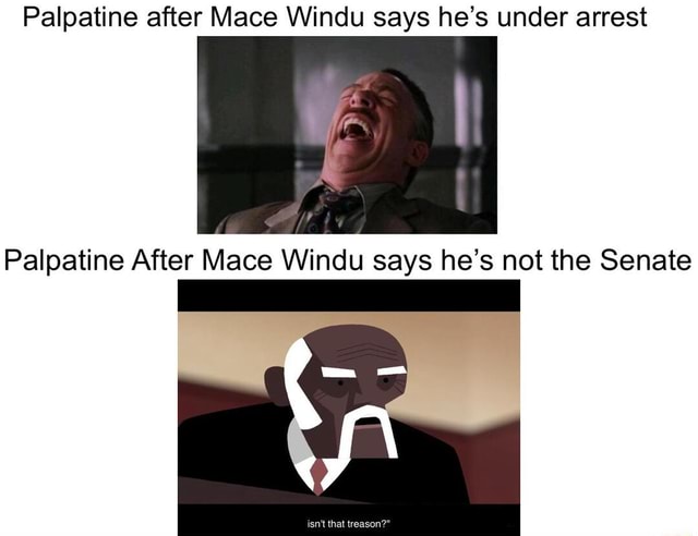 Palpatine after Mace Windu says he's under arrest Palpatine After Mace ...
