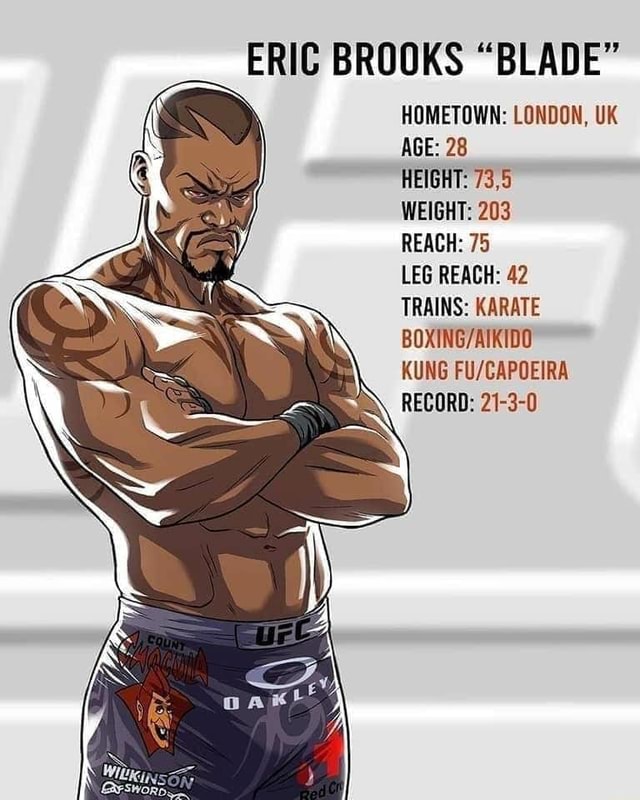 ERIC BROOKS "BLADE" HOMETOWN: LONDON, UK AGE: 28 HEIGHT: 73,5 WEIGHT ...