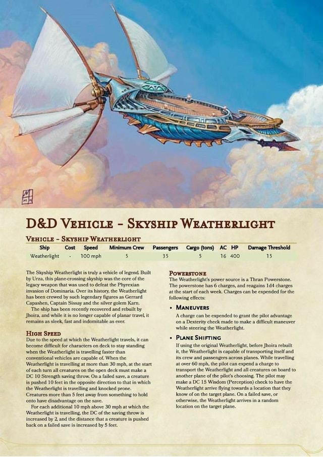 VEHICLE - SkySHIP WEATHERLIGHT VEHICLE - SKYSHIP WEATHERLIGHT Ship Cost ...