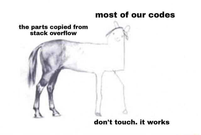 Most of our codes the parts copied from stack overflow don't touch. it ...