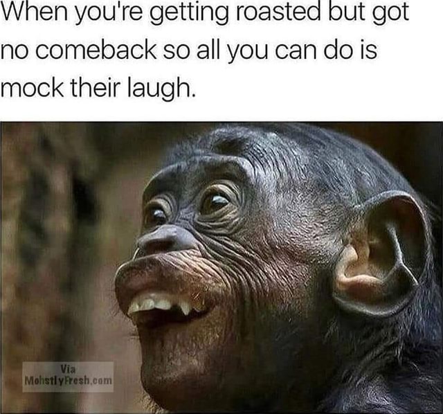 When you're getting roasted put got no comeback so all you can do is ...