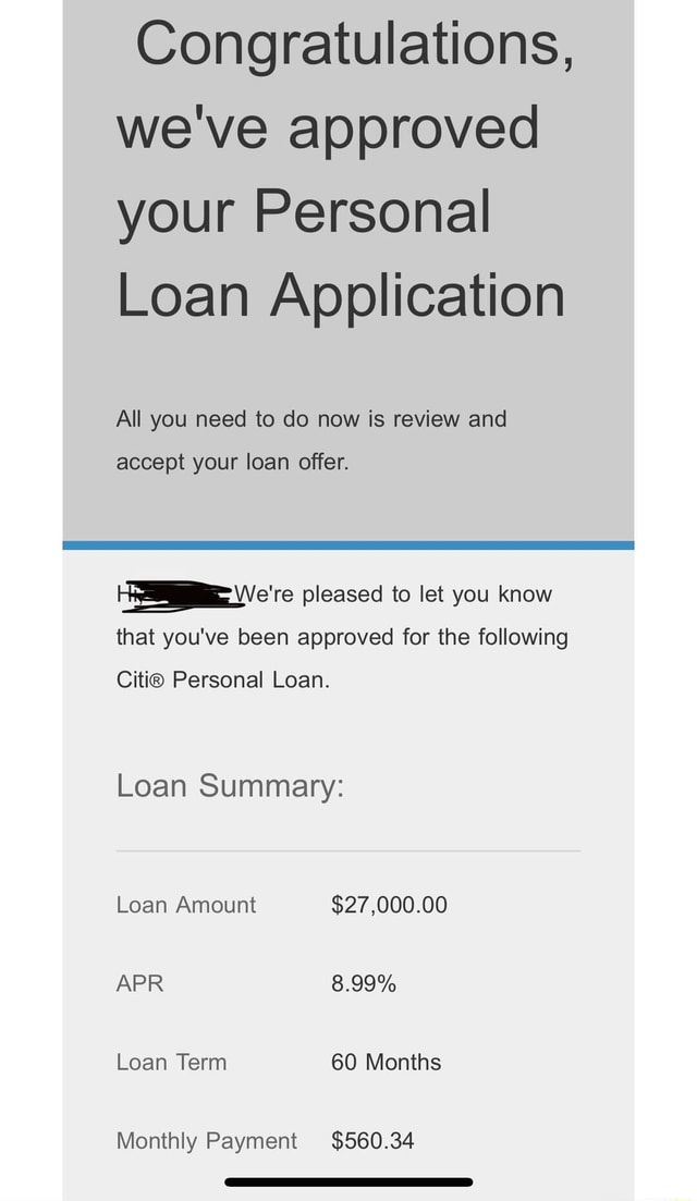 Congratulations, we've approved your Personal Loan Application All you ...