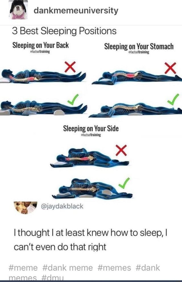 Dankmemeuniversity 3 Best Sleeping Positions Sleeping on Your Back ...