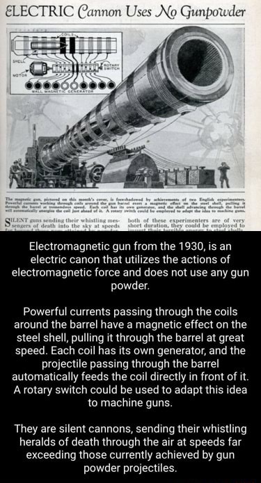 ELECTRIC Cannon Uses No Gunpowder Electromagnetic gun from the 1930, is ...