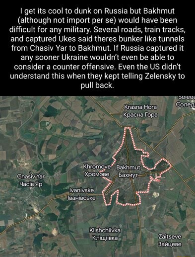 Get its cool to dunk on Russia but Bakhmut (although not import per se ...