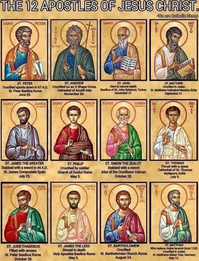 THE 12 APOSTLES OF JESUS CHRIST \ ~ on - iFunny