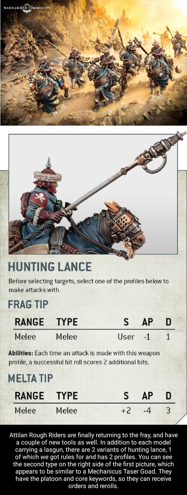 WARHAMMER COMMUNITY HUNTING LANCE Before selecting targets, select one ...