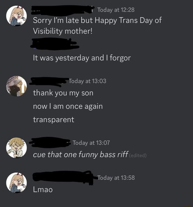 Eggirl - Today at Sorry I'm late but Happy Trans Day of Visibility ...