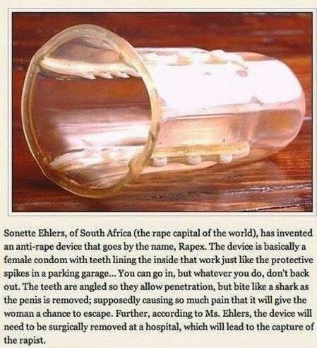 Sonette Ehlers, of South Africa (the rape capital of the world), has ...