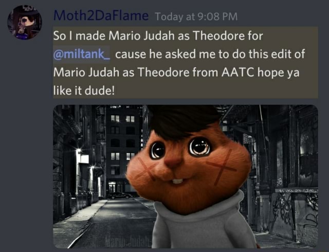 Today at PM So I made Mario Judah as Theodore for @miltank_ cause he ...
