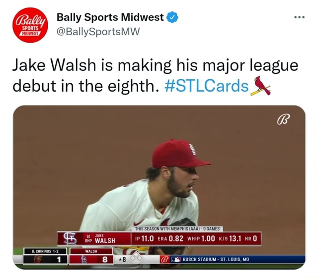 SPORTS Bally Sports Midwest @ @BallySportsMW Jake Walsh is making his ...