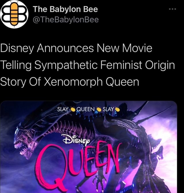 The Babylon Bee @TheBabylonBee Disney Announces New Movie Telling ...