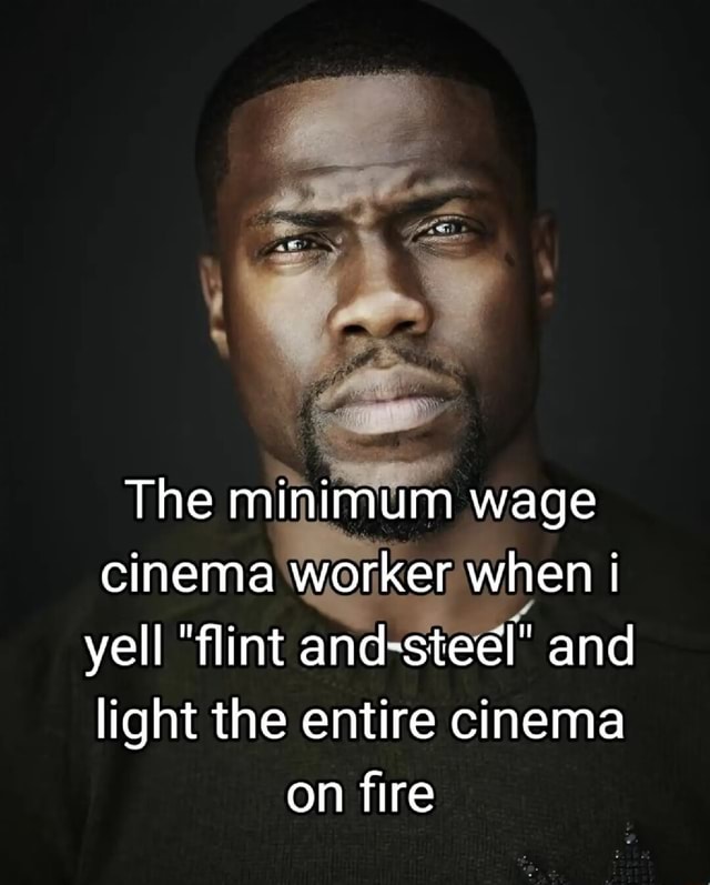The minimum wage cinema worker when I yell "flint and steel" and light ...
